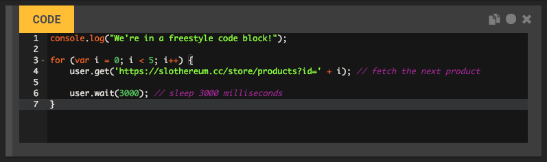 Code Blocks